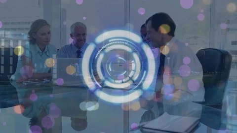 Animation of neon round scanner and spot... | Stock Video | Pond5