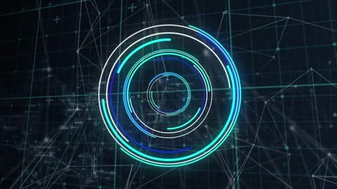 Animation of neon round scanner spinning... | Stock Video | Pond5