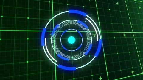 Animation of neon round scanner spinning... | Stock Video | Pond5