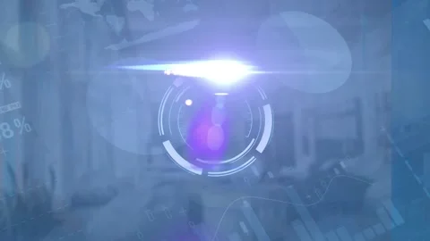 Animation of neon round scanner, statist... | Stock Video | Pond5