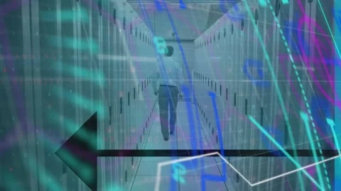 Animation of neon scanners and cyber sec... | Stock Video | Pond5