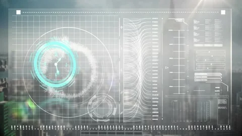 Animation of neon ticking clock over dig... | Stock Video | Pond5