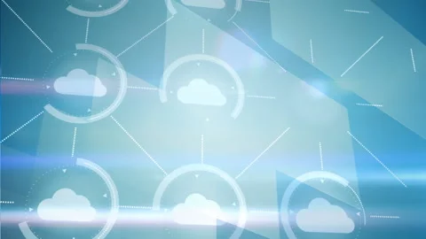 Animation of network of cloud icons on g... | Stock Video | Pond5