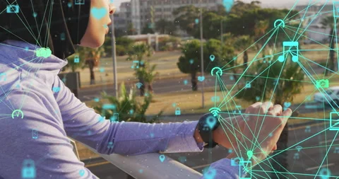 Animation of network of connected media ... | Stock Video | Pond5