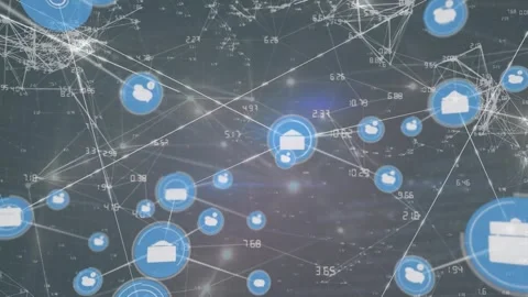 Animation of network of connections and ... | Stock Video | Pond5