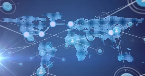 Animation of network of connections and ... | Stock Video | Pond5