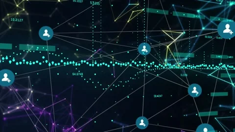 Animation of network of connections on d... | Stock Video | Pond5