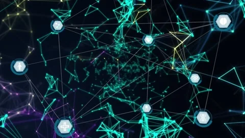Animation of network of connections on d... | Stock Video | Pond5