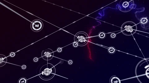 Animation of network of connections of g... | Stock Video | Pond5