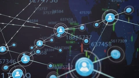 Animation of network of connections with... | Stock Video | Pond5