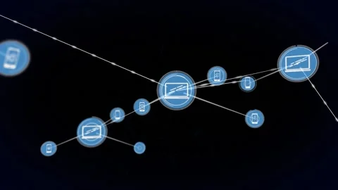 Animation of network of connections with... | Stock Video | Pond5