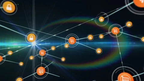 Animation of network of connections with... | Stock Video | Pond5