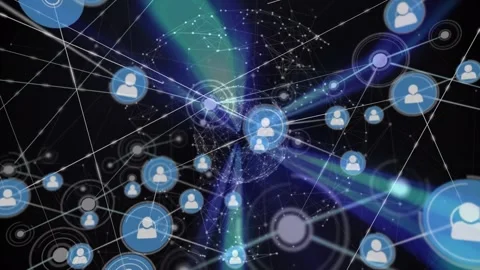 Animation of network of connections with... | Stock Video | Pond5