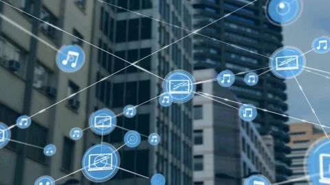 Animation of network of connections with... | Stock Video | Pond5