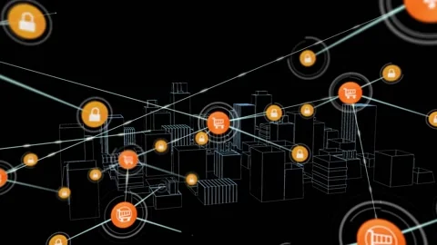 Animation of network of connections with... | Stock Video | Pond5