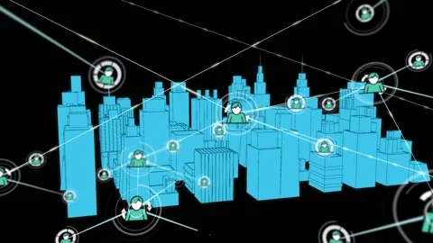 Animation of network of connections with... | Stock Video | Pond5