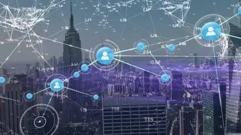 Animation of network of connections with... | Stock Video | Pond5