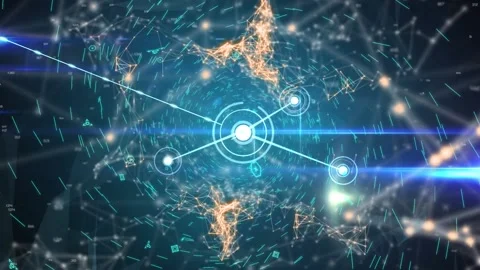 Animation of network of connections over... | Stock Video | Pond5