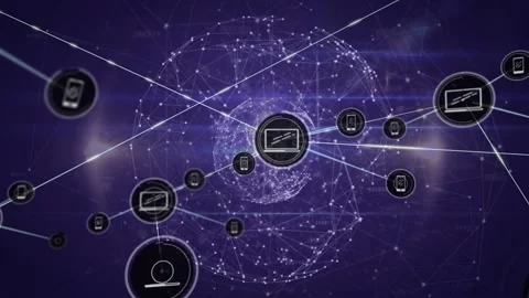 Animation of network of connections over... | Stock Video | Pond5
