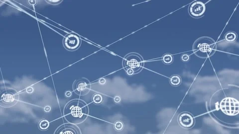 Animation of network of digital icons ag... | Stock Video | Pond5