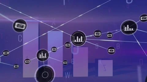 Animation of network of digital icons, c... | Stock Video | Pond5