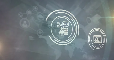 Animation of network of digital icons ov... | Stock Video | Pond5