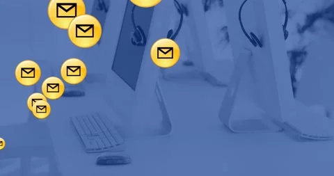 Animation of network of email icons over... | Stock Video | Pond5