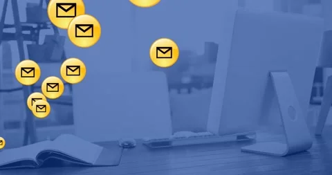 Animation of network of email icons over... | Stock Video | Pond5