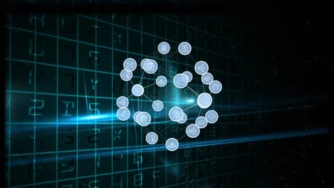 Animation of network of floating icons w... | Stock Video | Pond5