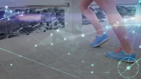 Animation of network lines connecting do... | Stock Video | Pond5