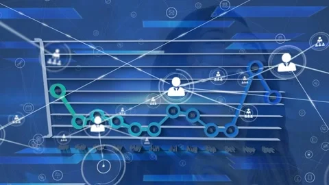 Animation of network of people icons exc... | Stock Video | Pond5