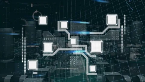 Animation of networks and data processin... | Stock Video | Pond5
