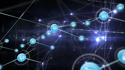 Animation of networks of connections wit... | Stock Video | Pond5