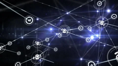 Animation of networks of connections wit... | Stock Video | Pond5