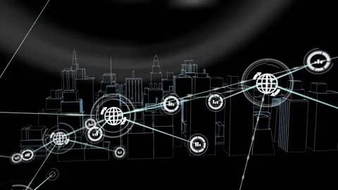 Animation of networks of connections wit... | Stock Video | Pond5