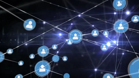 Animation of networks of connections wit... | Stock Video | Pond5