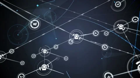 Animation of networks of connections wit... | Stock Video | Pond5