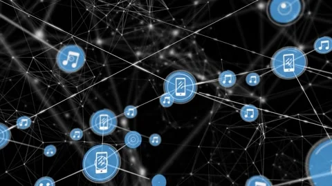 Animation of networks of connections wit... | Stock Video | Pond5