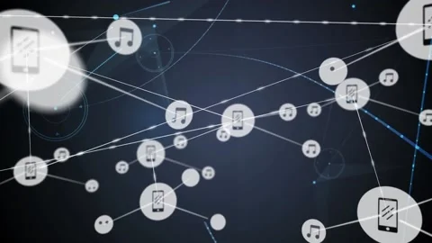 Animation of networks of connections wit... | Stock Video | Pond5