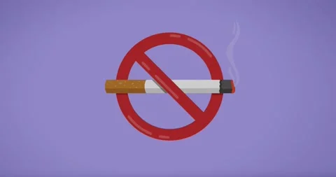 Animation of no smoking sign over purple... | Stock Video | Pond5