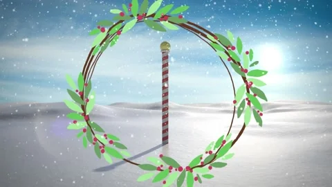 Animation of north pole over leaves fram... | Stock Video | Pond5