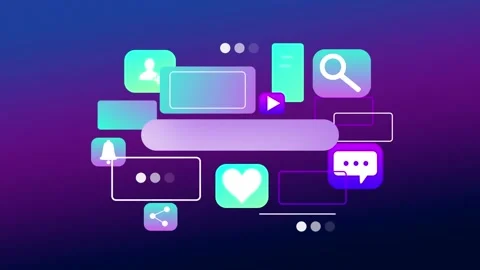 Animation of notification and social med... | Stock Video | Pond5