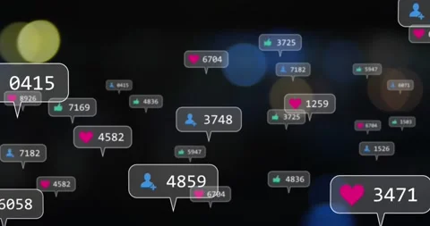 Animation of notification icons with cha... | Stock Video | Pond5