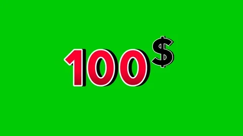 Animation number 100$ dollar sign motion... | Stock Video | Pond5