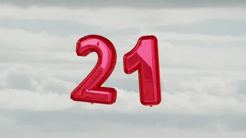 Animation of a number one red balloon ov... | Stock Video | Pond5