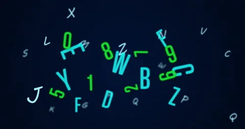 Animation of numbers and letters changin... | Stock Video | Pond5