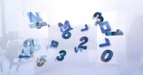 Animation of numbers and letters over do... | Stock Video | Pond5