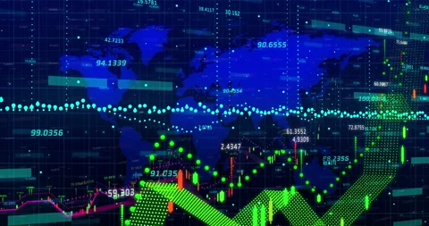 Animation of numbers changing and data p... | Stock Video | Pond5