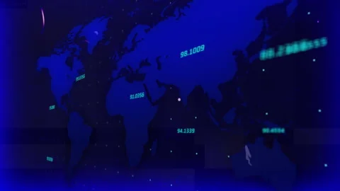 Animation of numbers changing over blue ... | Stock Video | Pond5