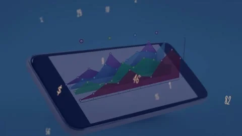 Animation of numbers floating over table... | Stock Video | Pond5